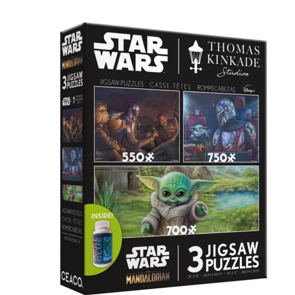 Star Wars | Games | Star Wars The Mandalorian 3 Jigsaw Puzzles W Glue ...
